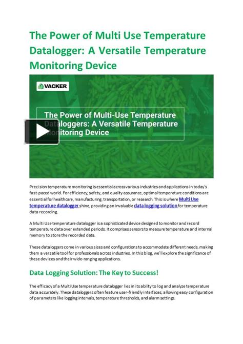 PPT The Power Of Multi Use Temperature Datalogger A Versatile Temperature Monitoring Device