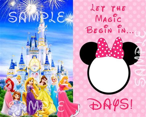 Disney Countdown Printable Countdown To Disney By Hdinvitations Disney Countdown Disney
