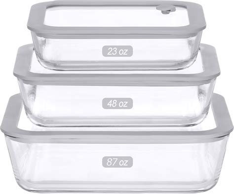 Ecoevo Glass Food Containers With Glass Lid Microwave Safe