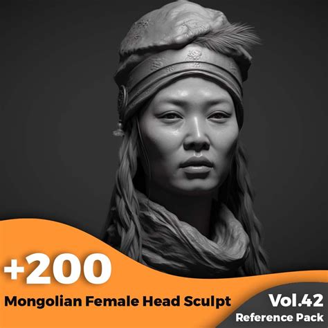3d Head Sculpt References In 4k Tika Art 200 Mongolian Female Head