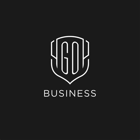 Initial Go Logo Monoline Shield Icon Shape With Luxury Style 27518843 Vector Art At Vecteezy