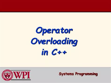 Ppt Operator Overloading In C Powerpoint Presentation Free Download Id468140