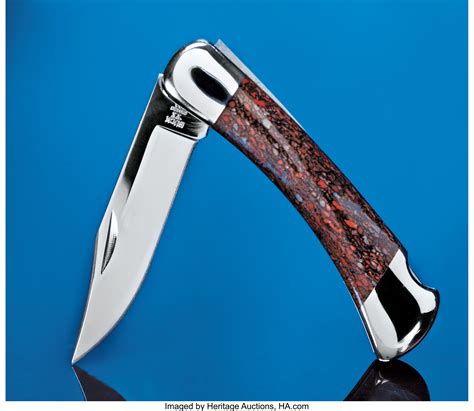 Custom Buck Knife With Dinosaur Bone Handle Lapidary Art Lot