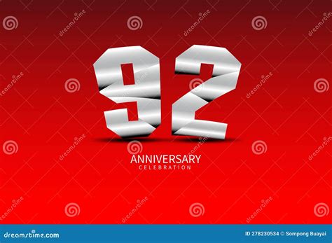 92 Year Anniversary Celebration Logo Silver Vector 92 Number Design