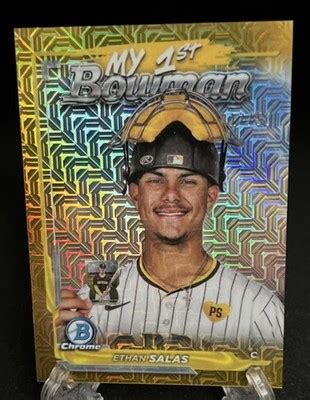 2024 Bowman Chrome My 1st Bowman Ethan Salas M1b 24 Mojo Refractor