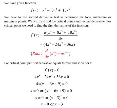 Solved Use The Second Derivative Test To Find The Local Maximum Or