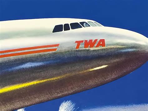 Twa Trans World Airlines 1950s Vintage Style Aviation Travel Poster Etsy