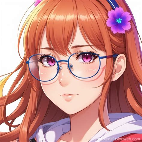 Waifu Wearing Glasses Stable Diffusion Online