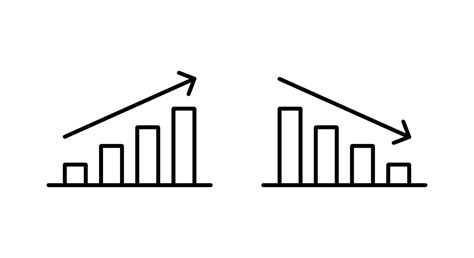 Up And Down Graph Icon In Line Style Outline Bar Chart With Uptrend