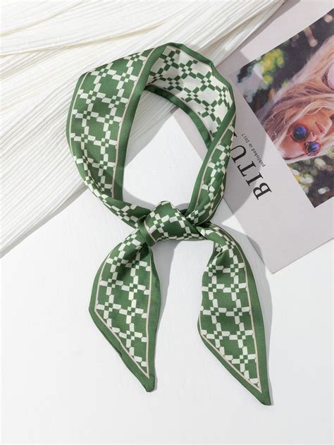 Geometric Print Twilly Scarf Twilly Twilly Scarf Dior Pattern