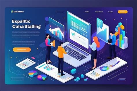 Isometric Expert Team For Data Analysis Business Statistic Management
