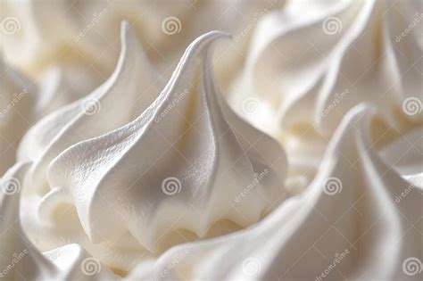 Perfect Meringue Cream With Stiff Peaks And A Glossy Finish Close Up