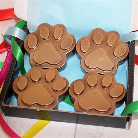 Milk Chocolate Dog Paw Prints Etsy Uk