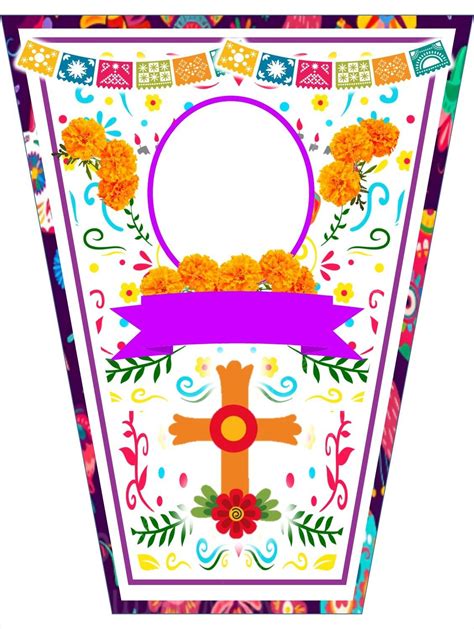 Veladora Editable Día De Muertos En 2024 Cosas De Halloween Fiesta
