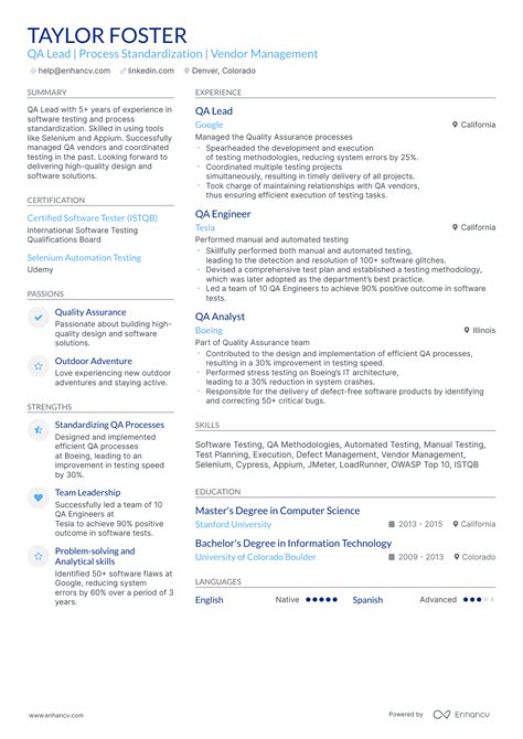 10 Qa Lead Resume Examples And Guide For 2025