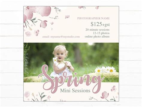 Spring Mini Session Marketing Board Template Psd Spring Etsy Easter