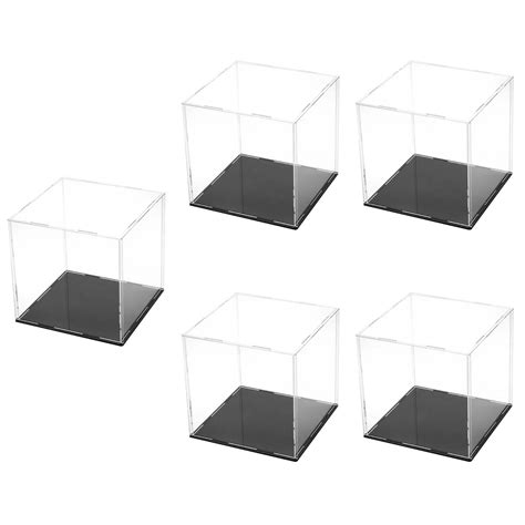 Frcolor 5pcs Clear Acrylic Display Case Action Figures Toy Display Box Figure Doll Display