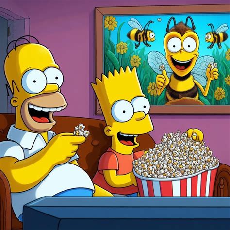 Homer And Bart Watching The Bee Movie Rsimpsons