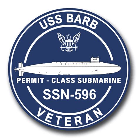 Uss Barb Ssn 596 Silhouette Veteran Decal Us Navy Submarine Veteran