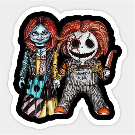 Sally Valentine And Chuck Skellington Jack And Sally Sticker
