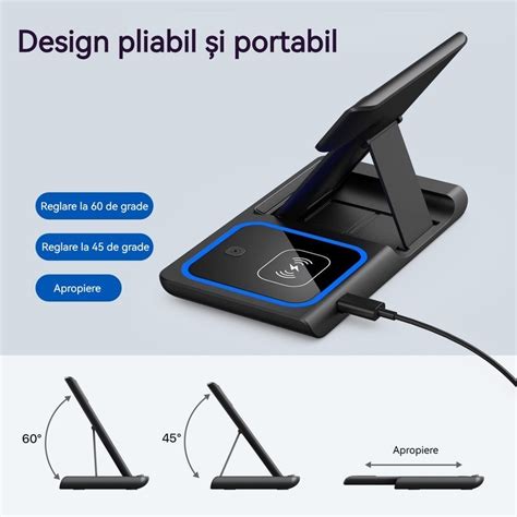 Incarcator Wireless Fast Charger Statie De Incarcare 3 In 1 Incarcare