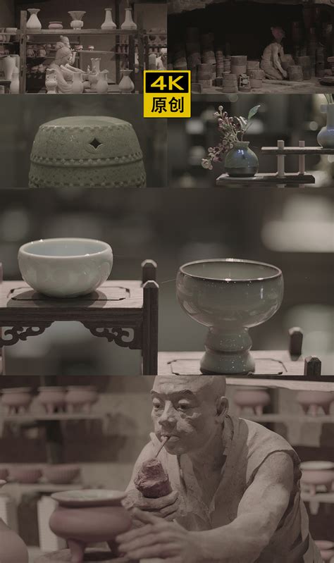 龙泉青瓷生产和展示【4k】视频素材下载