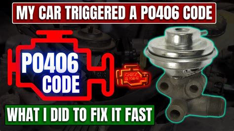My Car Triggered A P0406 Code What I Did To Fix It Fast Youtube