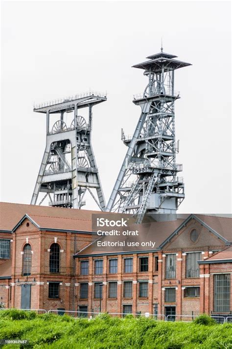Two Steel Headframes Protruding Above The Former Arenberg Mine Site In