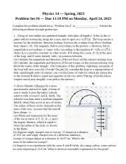 Physics 14 Spring 2023 Problem Set 4 Solutions Course Hero