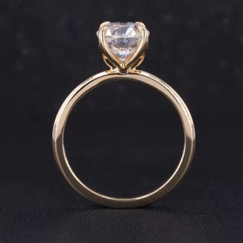 8×10mm Oval Cut Moissanite 14k Yellow Gold Stackable Rings