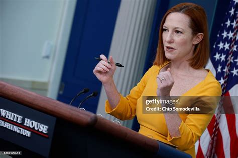 White House Press Secretary Jen Psaki Talks To Reporters During The