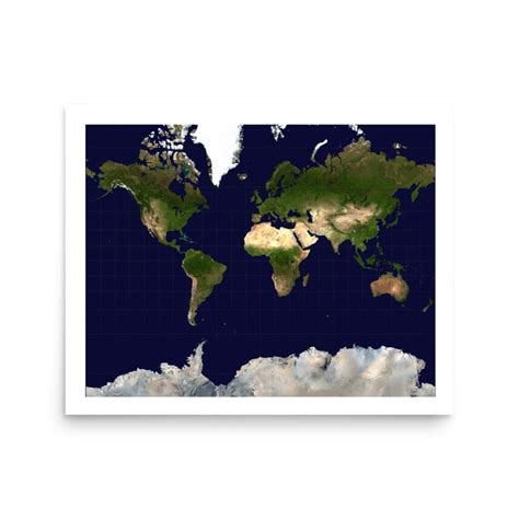 Modern World Map Realistic World Wall Art Wall Decor Matte Poster Etsy