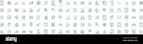Analysis And Evaluation Line Icons Collection Examination Appraisal