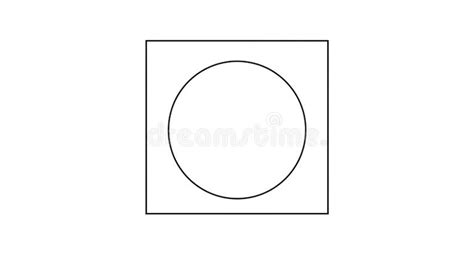 A Simple Geometric Design With A Black Circle Inside A Black Bordered