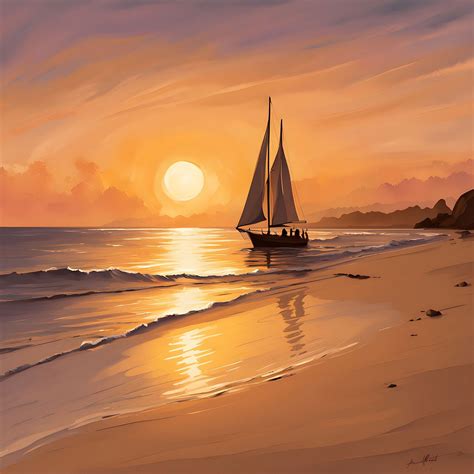 Download Ai Generated Beach Sunset Royalty Free Stock Illustration