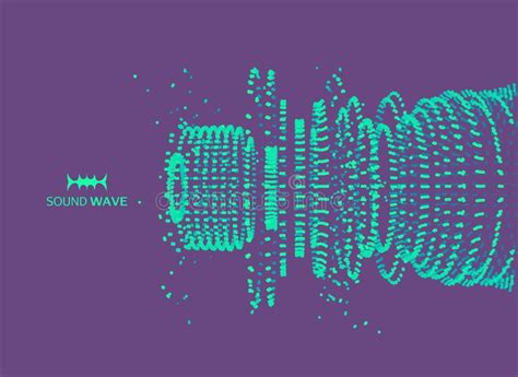 Array With Dynamic Particles Vector Sound Wave 3d Technology Style