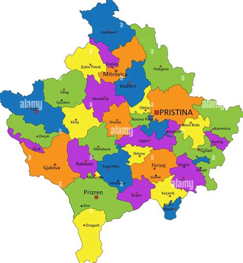 Kosovo Map Guide Of The World
