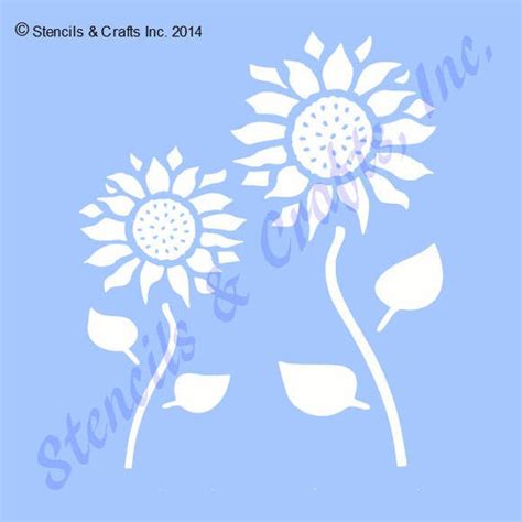 Sunflower Stencil Etsy