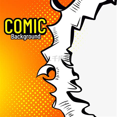 波普艺术漫画撕裂边框素材图片免费下载 千库网