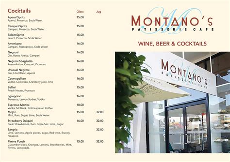 Menu At Montanos Patisserie Cafe Bayswater