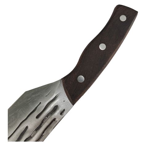 Faca Aço Inox Cutelo Lamina Cabo Madeira Corta Osso Febre Do Aço