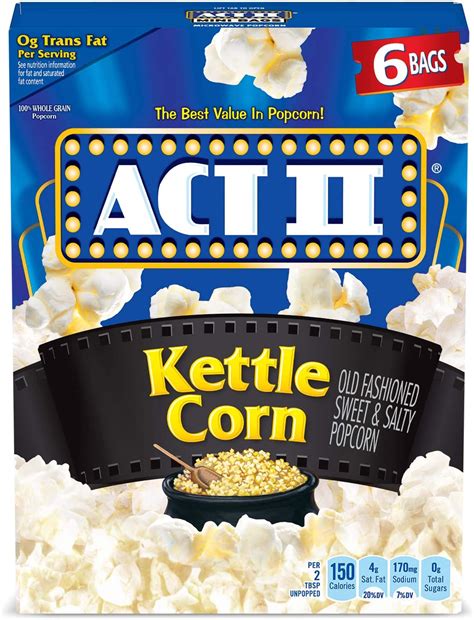 Act Ii Light Butter Microwave Popcorn Bags 6 Count Pack