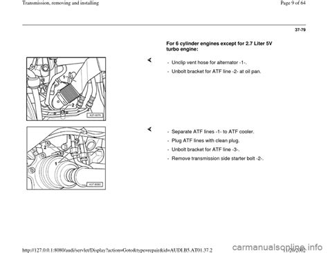 Audi A6 1998 C5 2g 01v Transmission Remove And Install Workshop