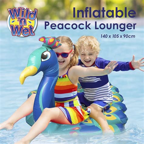 Wild N Wet Inflatable Peacock Lounger Swimming Pool Floats