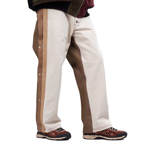 Side Pleat Patch Panel Denim Jeans Fortune Wwd