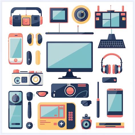 Un Collage De Varios Dispositivos Electrónicos Incluida Una Pantalla