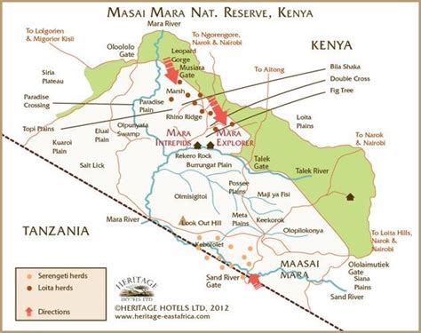 Map Of Maasai Mara Game Reserve Maasai Mara Kenya