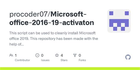 Github Procoder07microsoft Office 2016 19 Activaton This Script Can