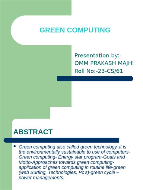 Green Computing Final Pdf