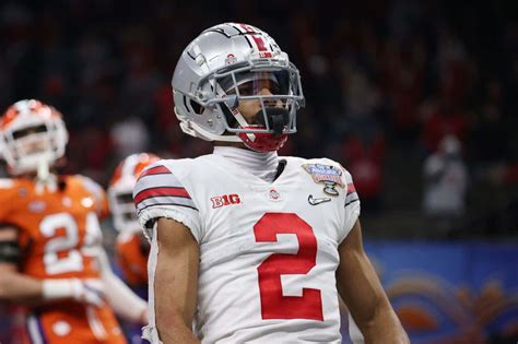 Chris Olave Ohio State Jersey Celebration Wallpaper Background Free